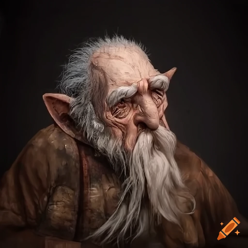 Old ancient gnome and wizard in a fantasy setting on Craiyon