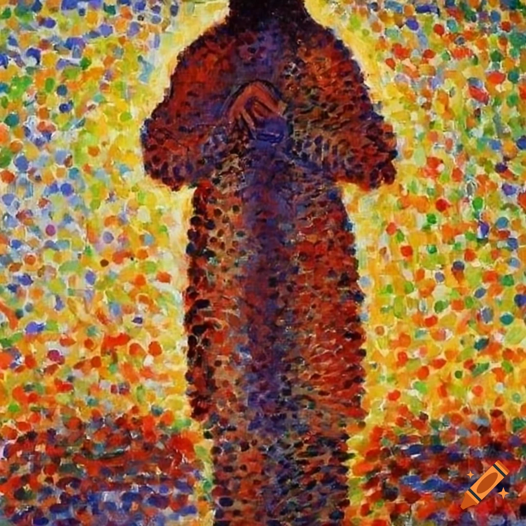 Georges seurat's painting of jesus in pointillism style from the 19th ...