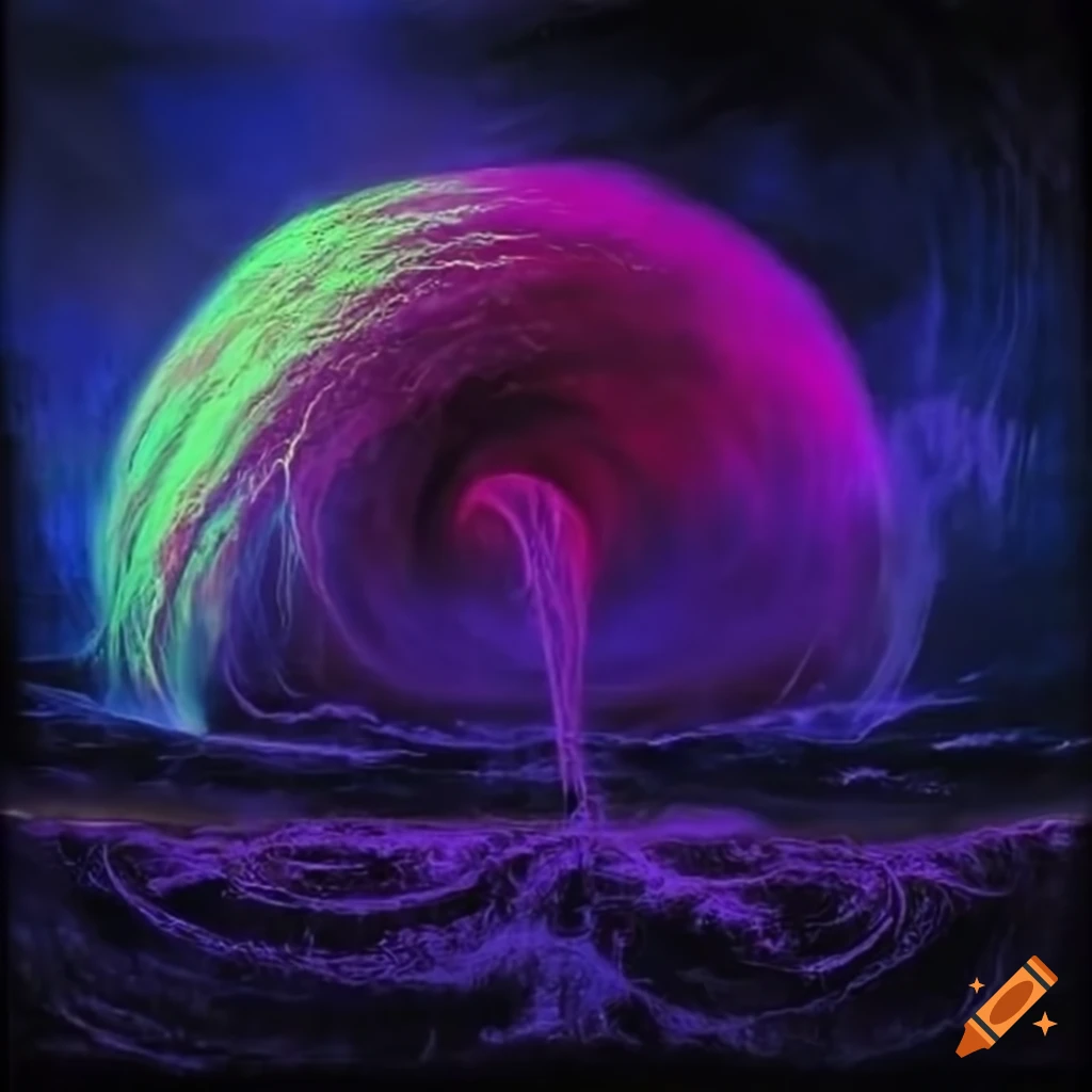 Psychedelic typhoon album cover on Craiyon