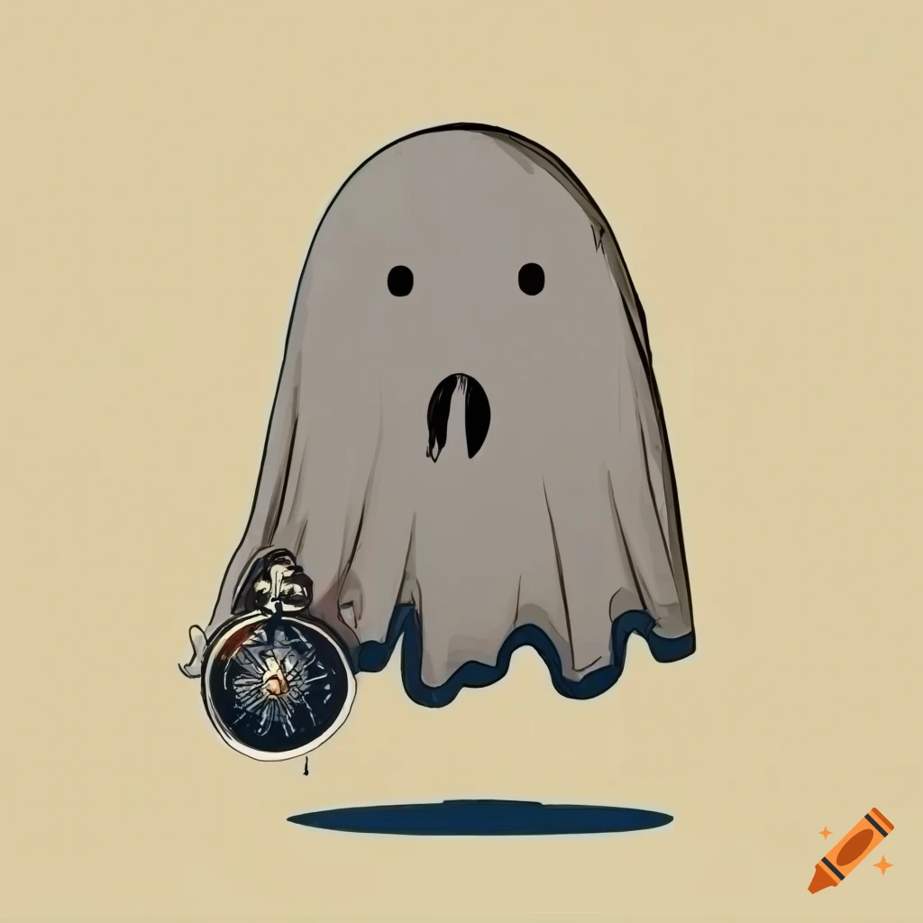Ghost character design called the Wanderer with a huge compass and map ...