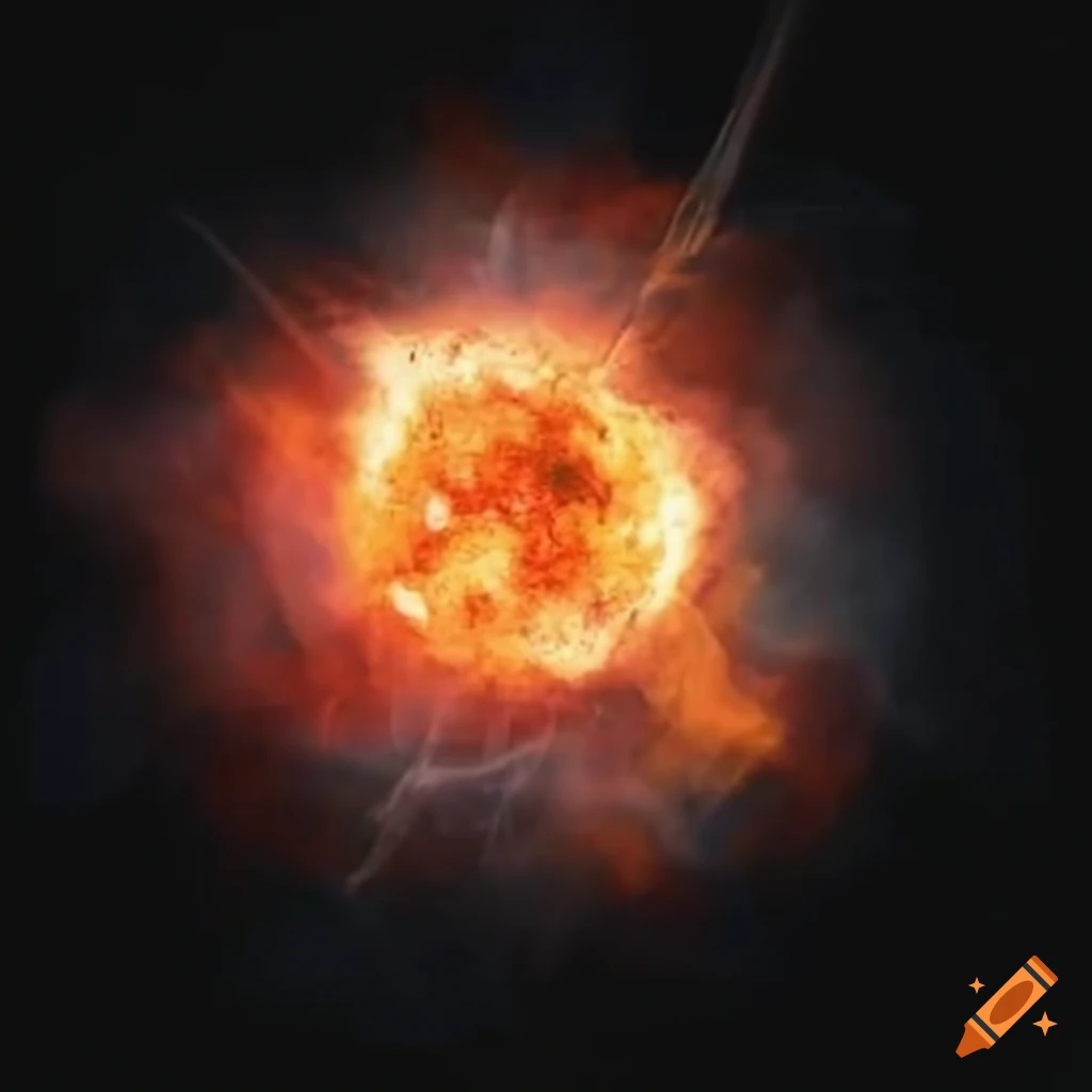 Explosion of a planet seen from afar on Craiyon