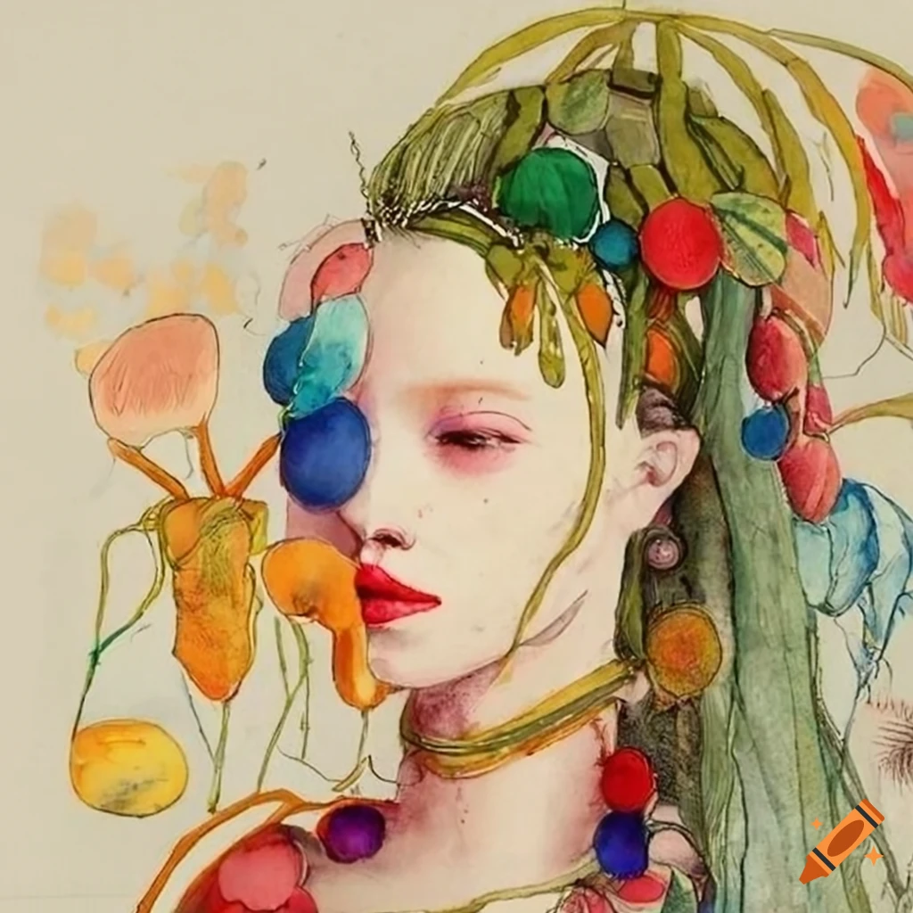 Beautiful portrait of a noble lady in fashion drawing style on Craiyon