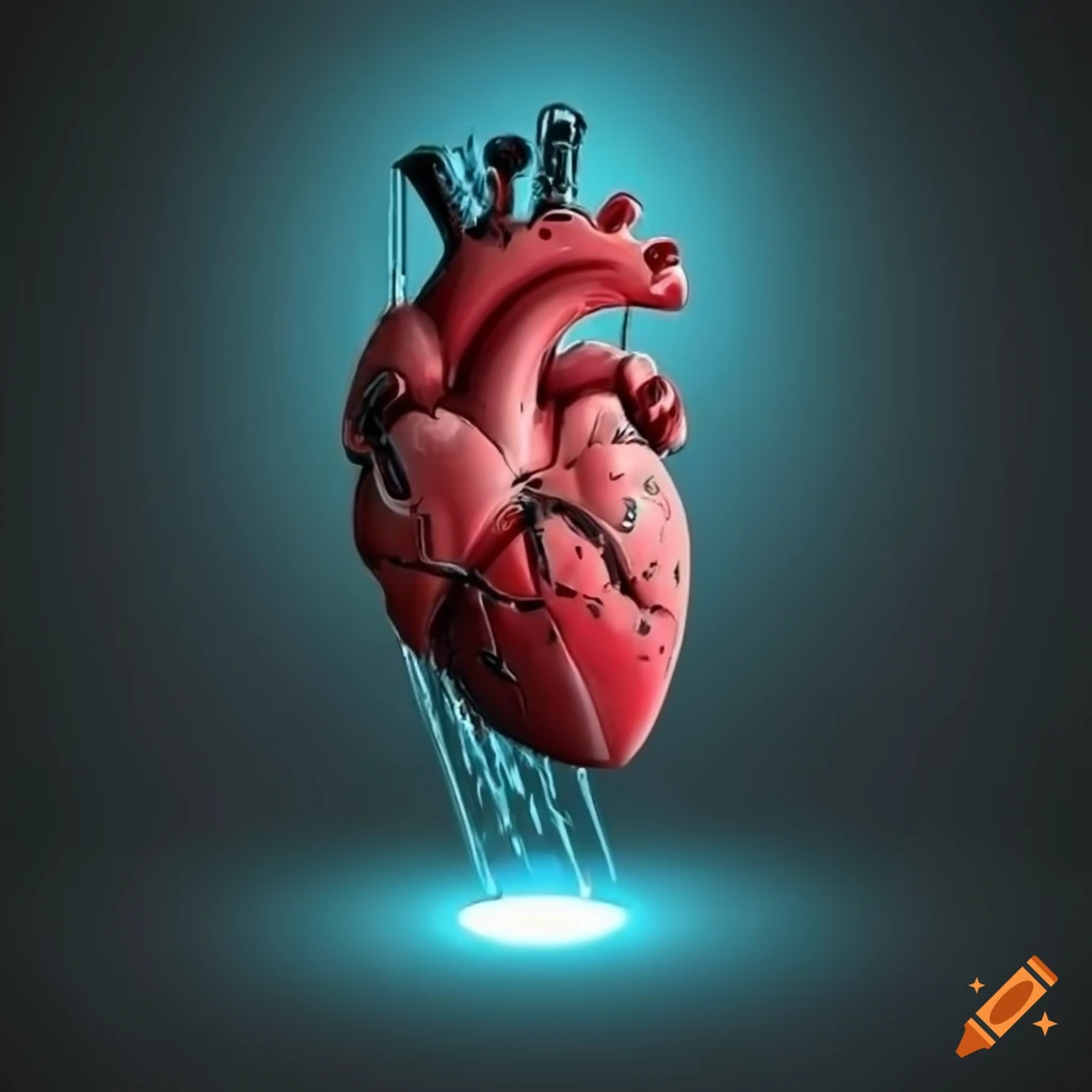 Realistic cyborg heart icon on Craiyon