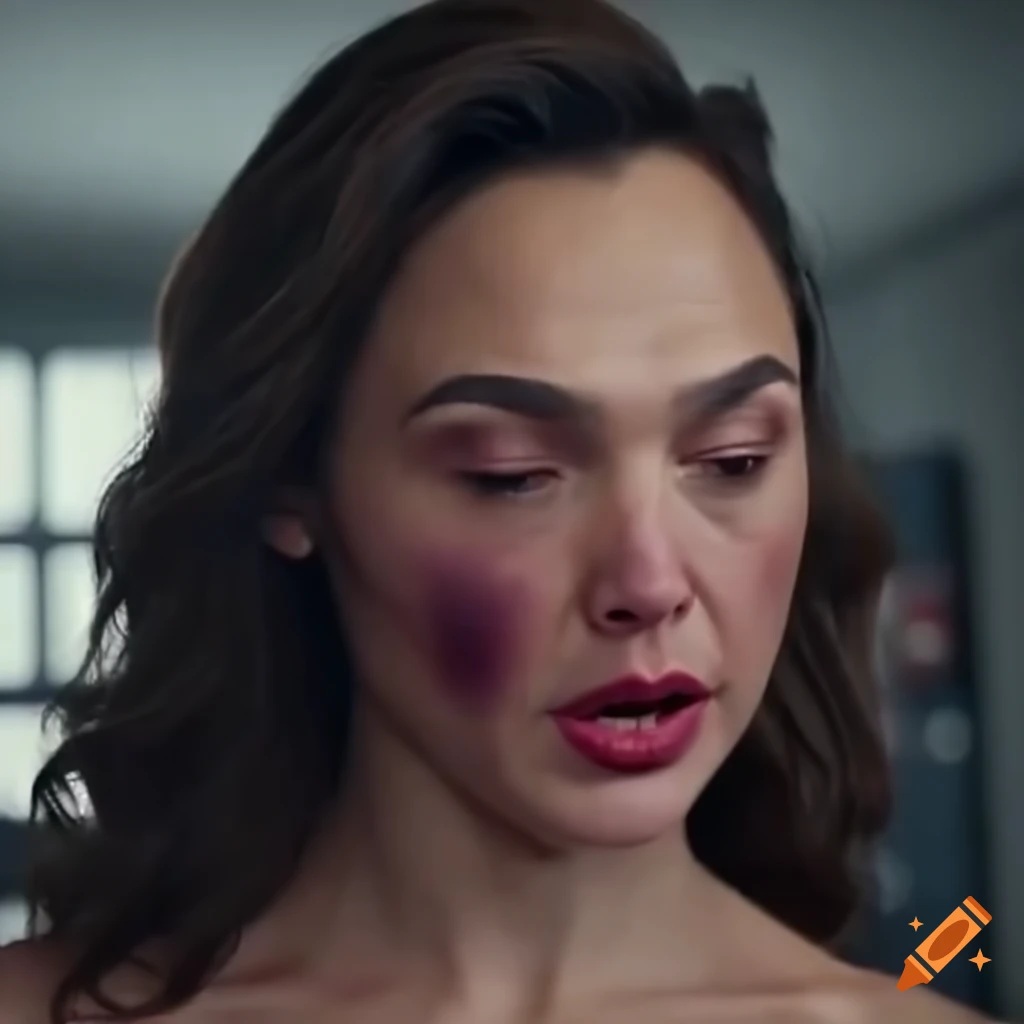 Bruised woman fighter with a stunned expression on Craiyon