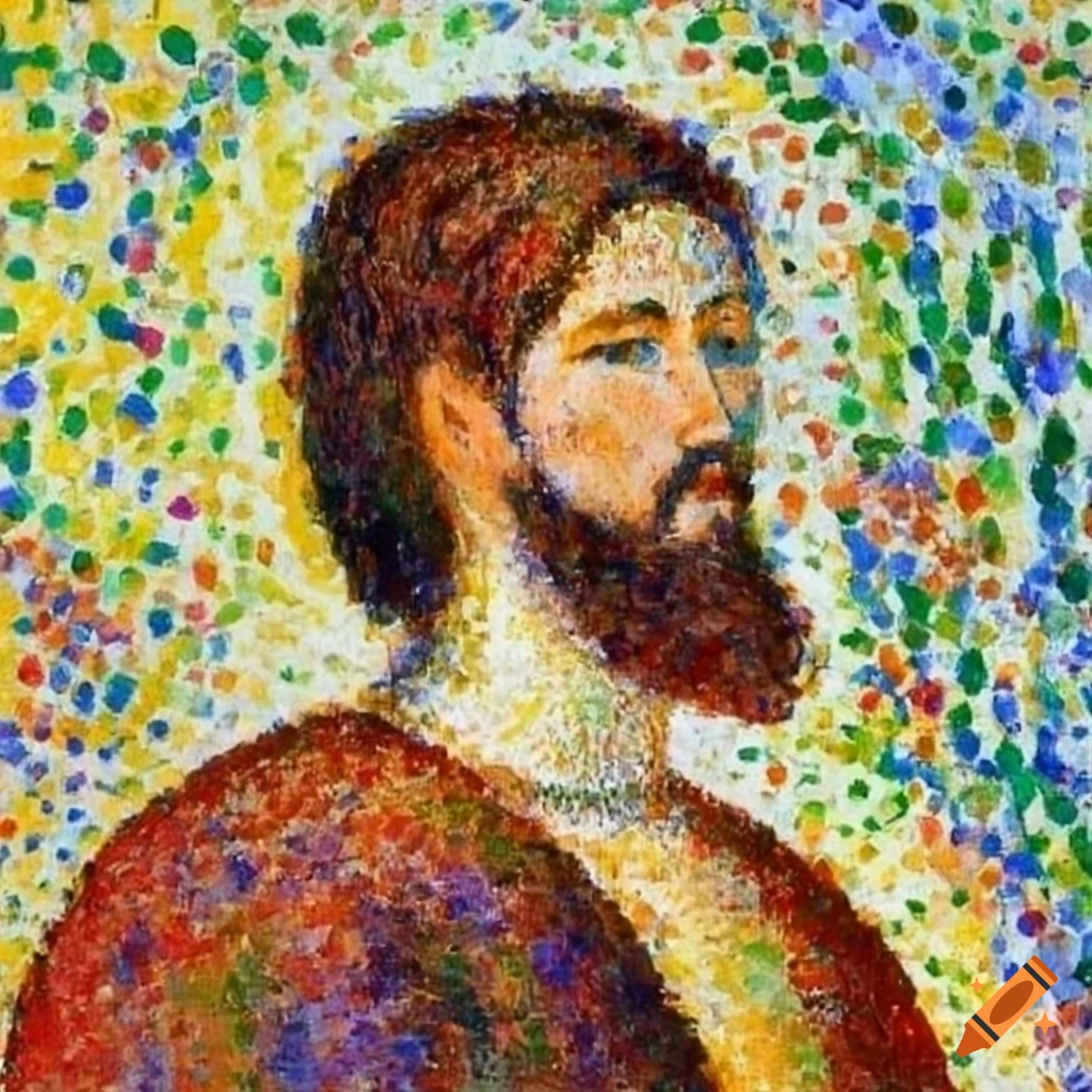 Georges seurat's painting of jesus in pointillism style from the 19th ...