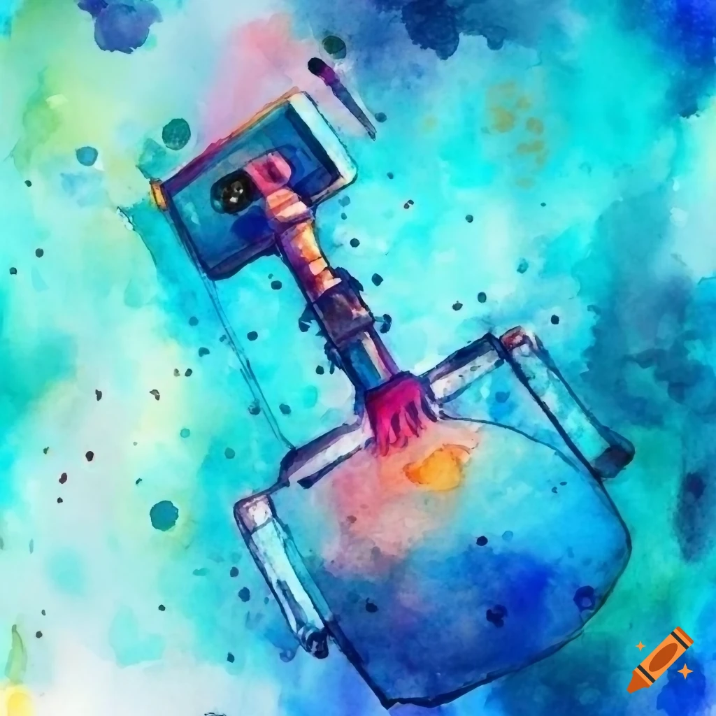 Stem and robotics inspired watercolor background on Craiyon