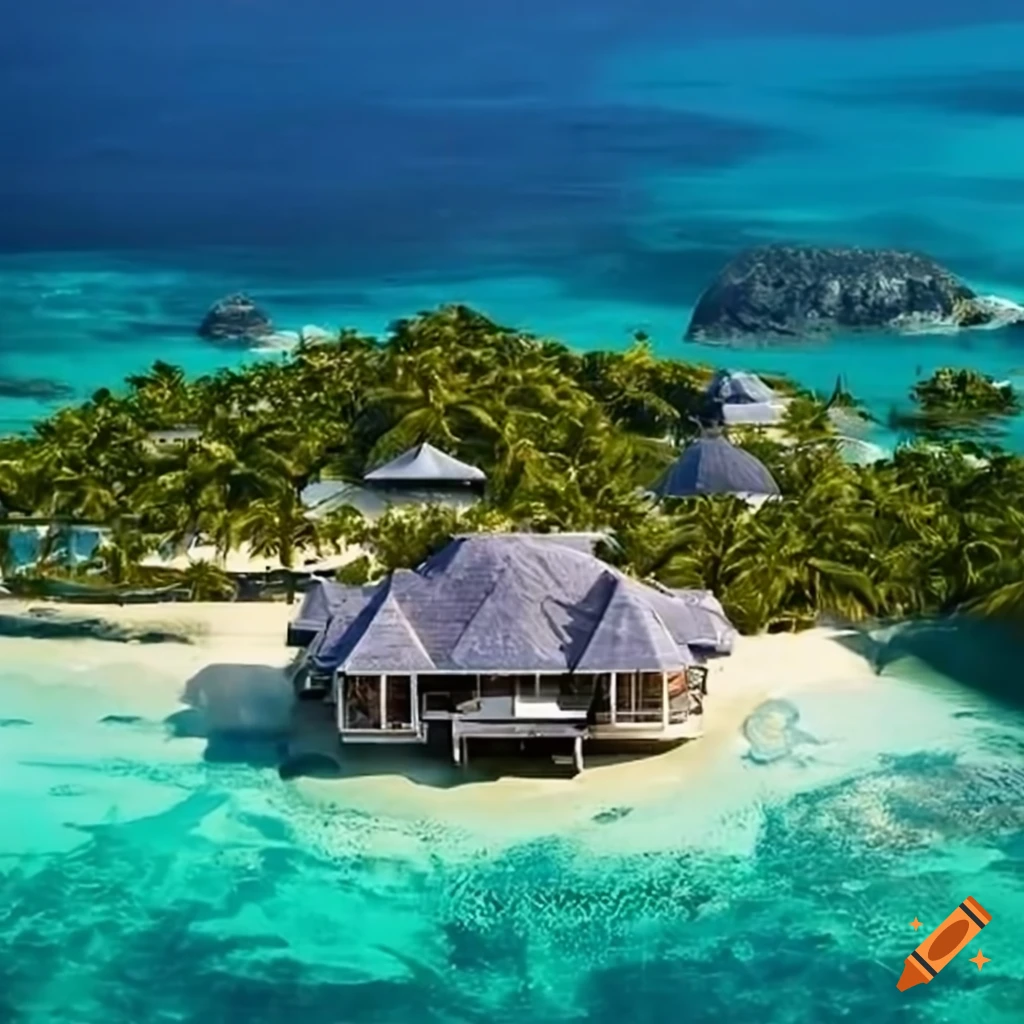 Luxurious and exclusive caribbean island on Craiyon