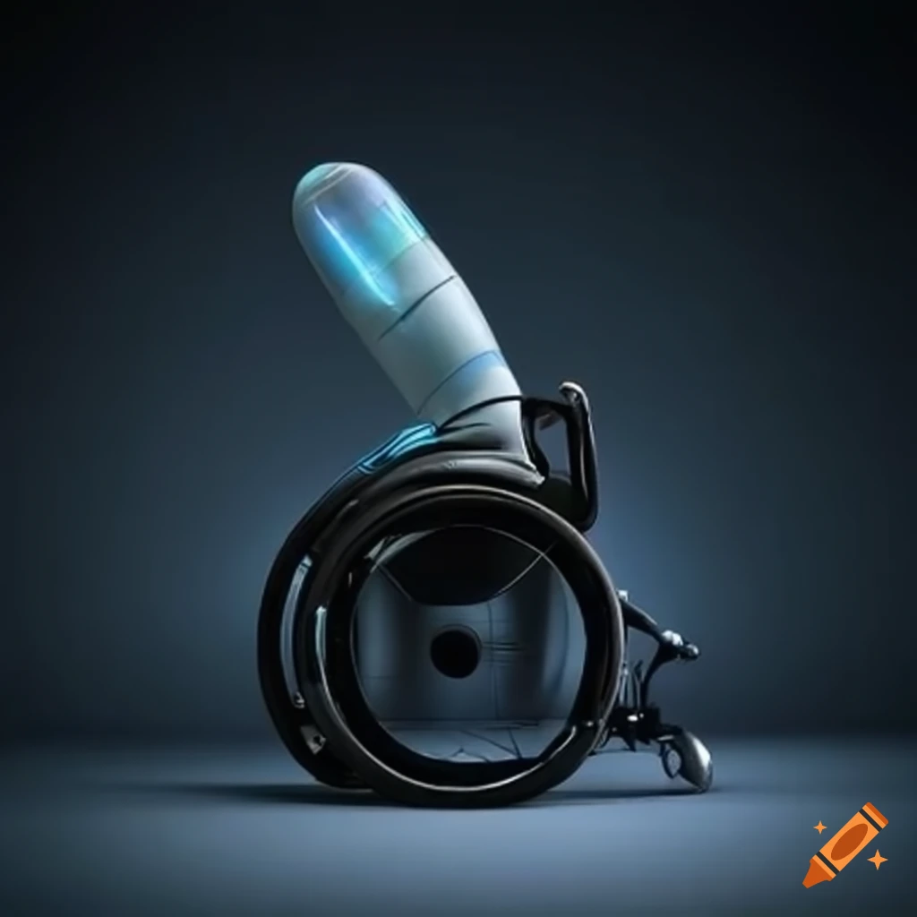 Futuristic wheelchair with rocket boosters on Craiyon