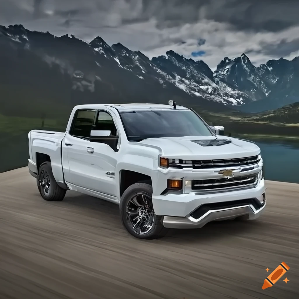 2018 all white chevy silverado 1500 on Craiyon