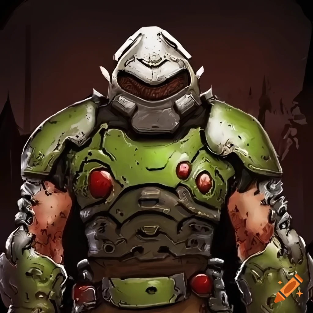 Medieval knight inspired by doomguy on Craiyon