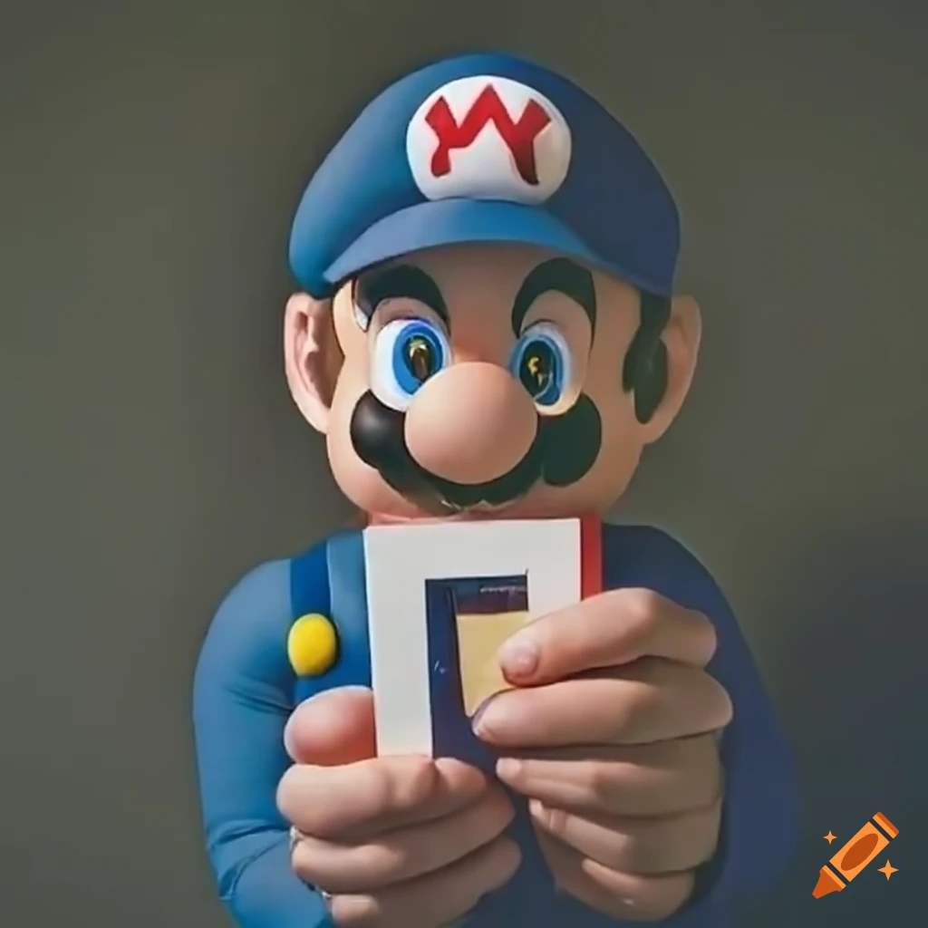 Mario bros holding the letter u on Craiyon