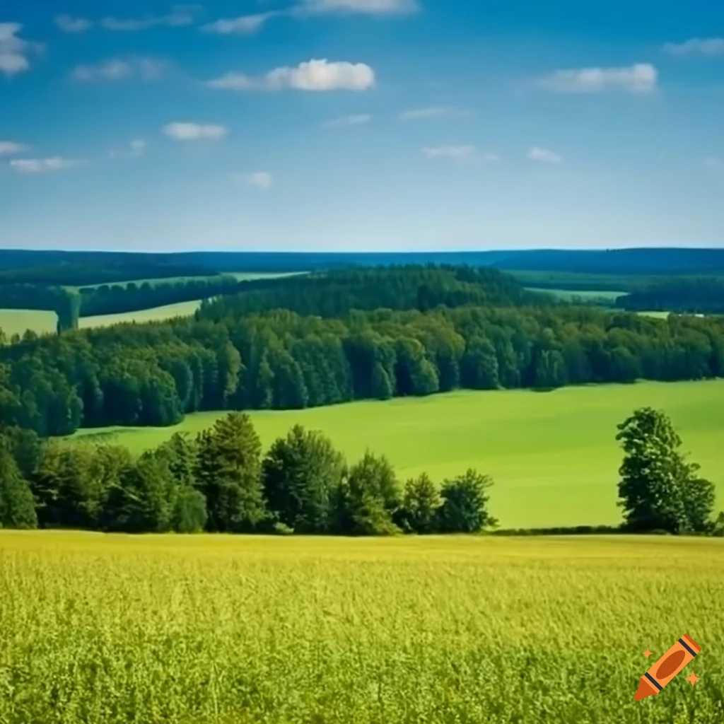 Typical german landscape under a blue sky on Craiyon