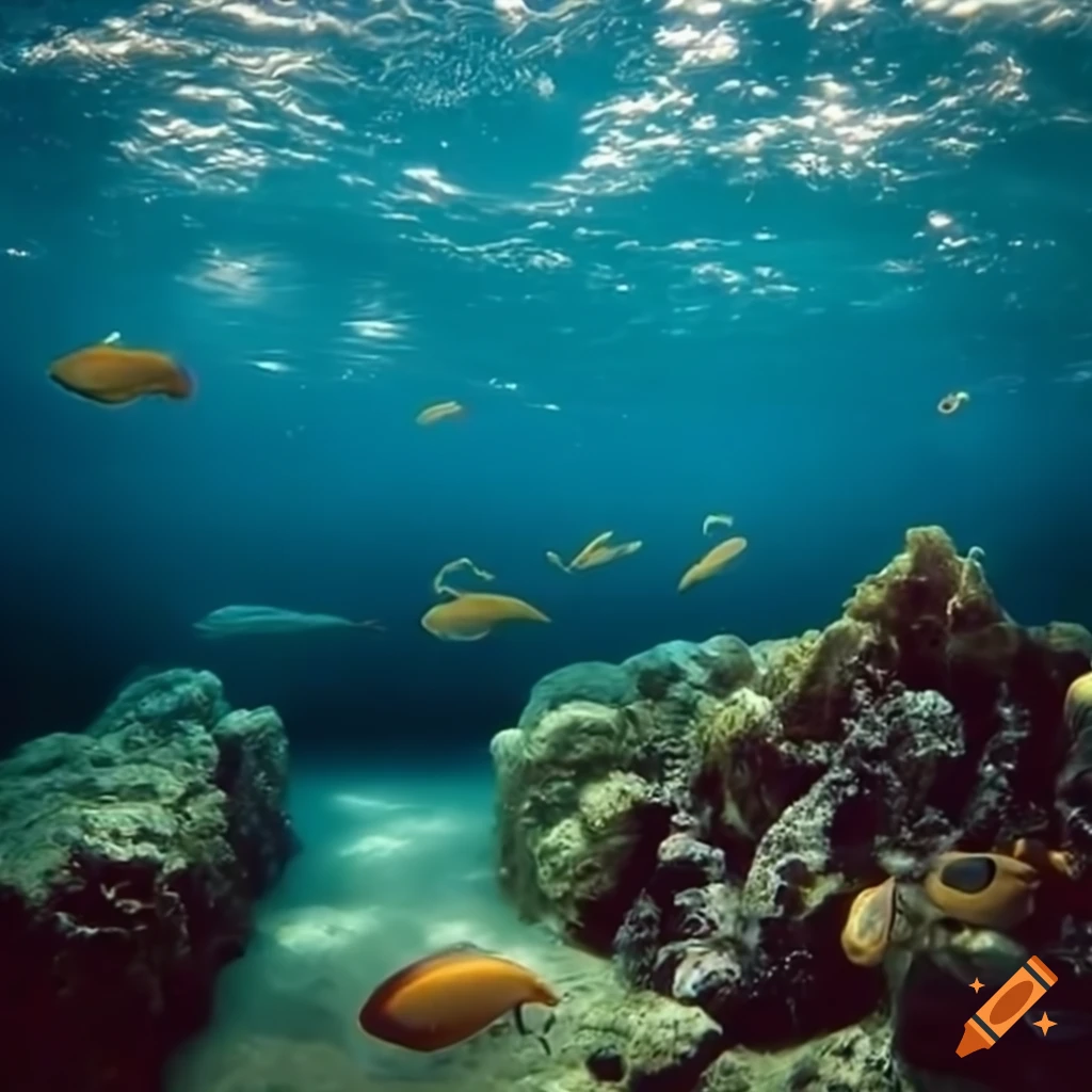 Underwater scene on Craiyon