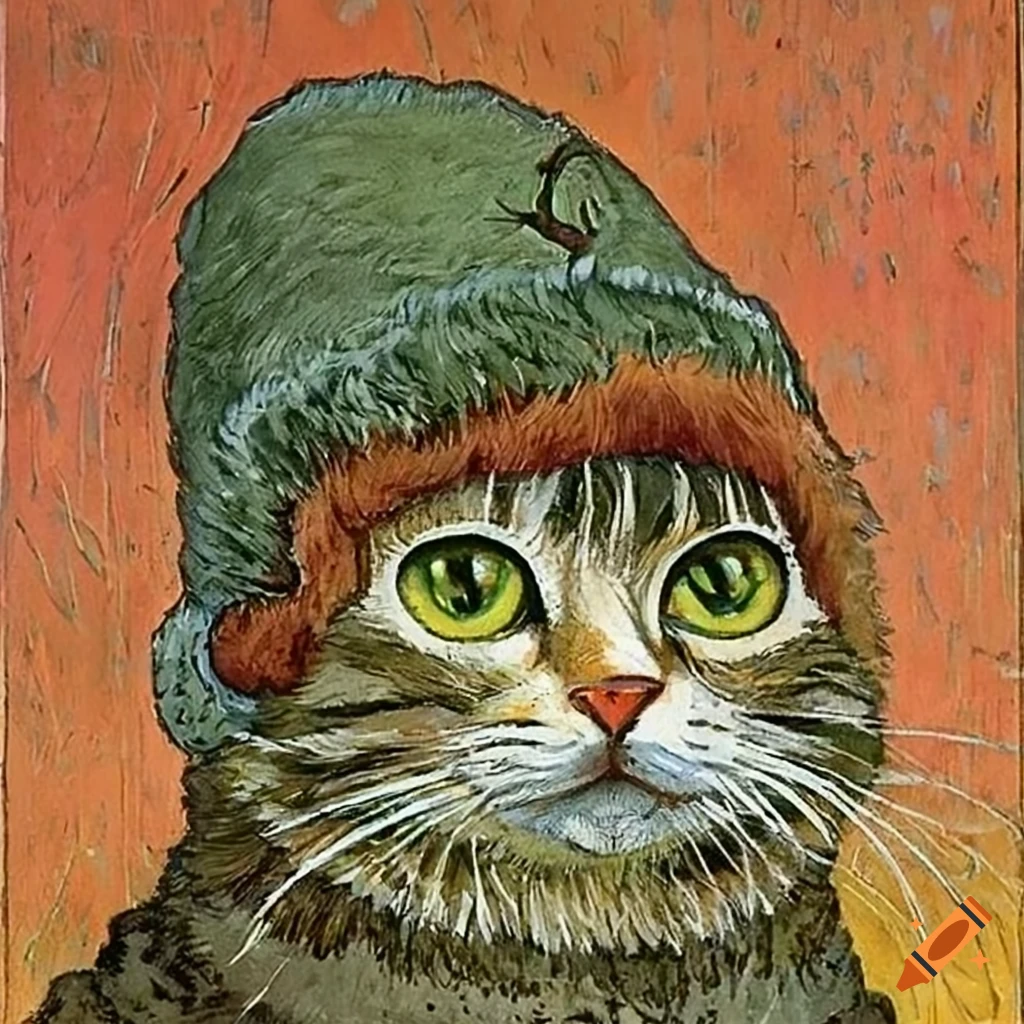 Cat in canadian trapper fur hat with flaps by ivan bilibin on Craiyon