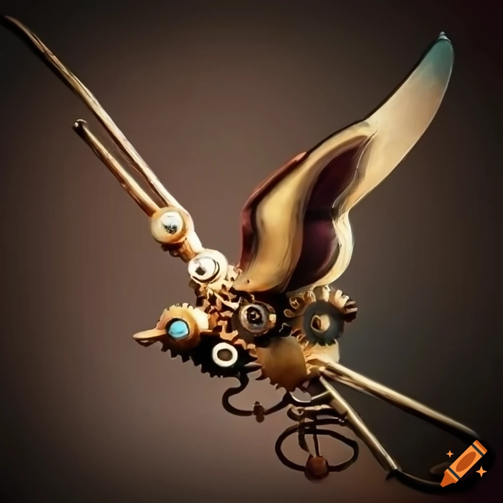 Steampunk clockwork swallow on Craiyon