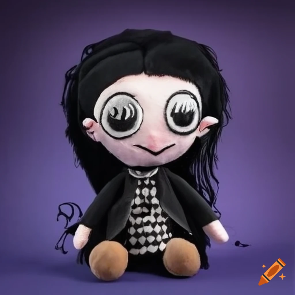 Drawing of goth emily the strange plush by nikifor krynicki on Craiyon