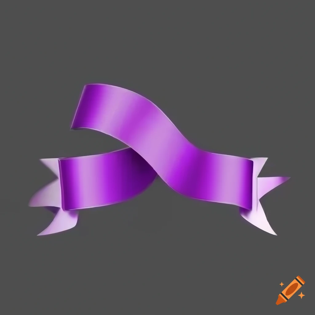 Violet decorative ribbon in 3d with studio lighting on Craiyon