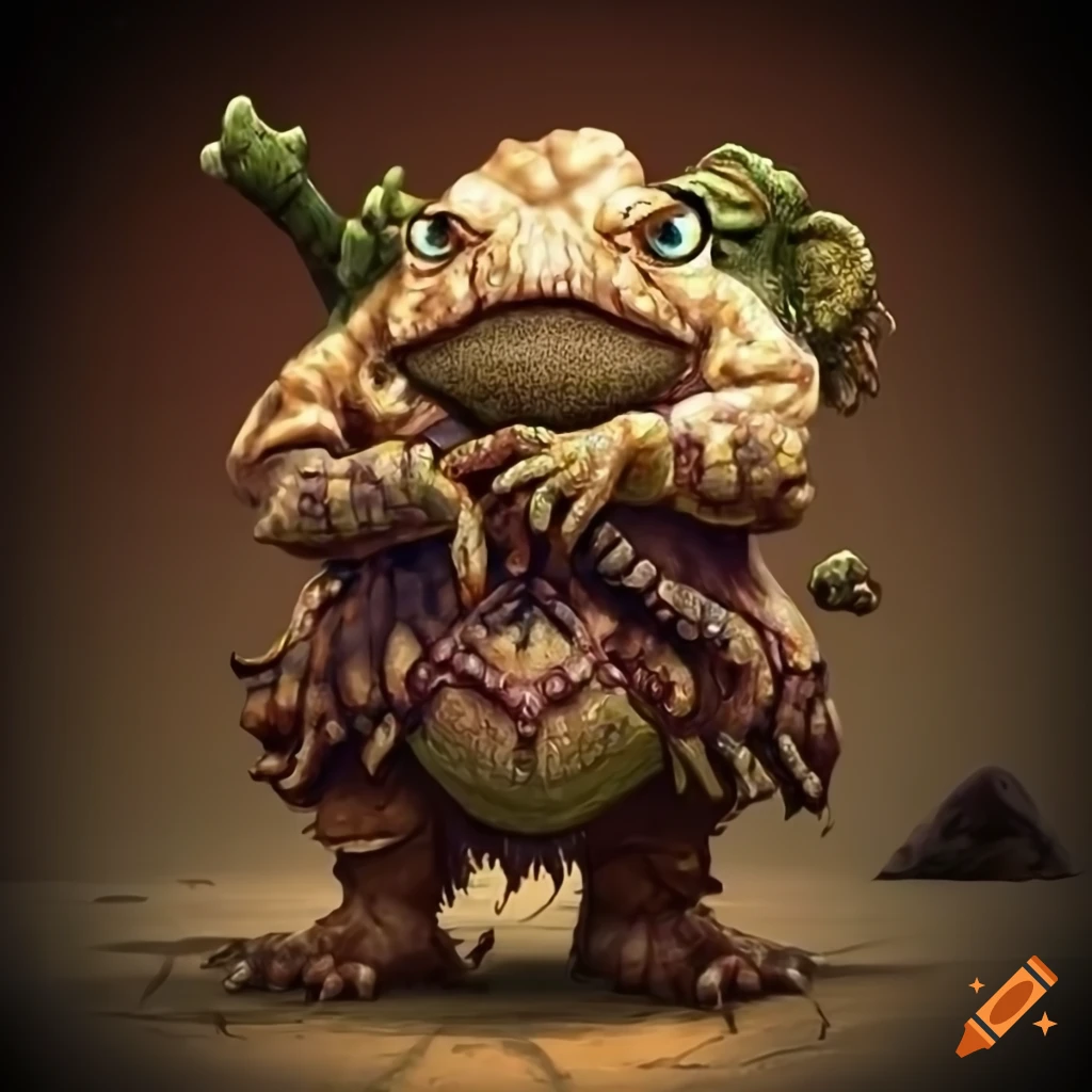 Old wise shaman humanoid toad on Craiyon