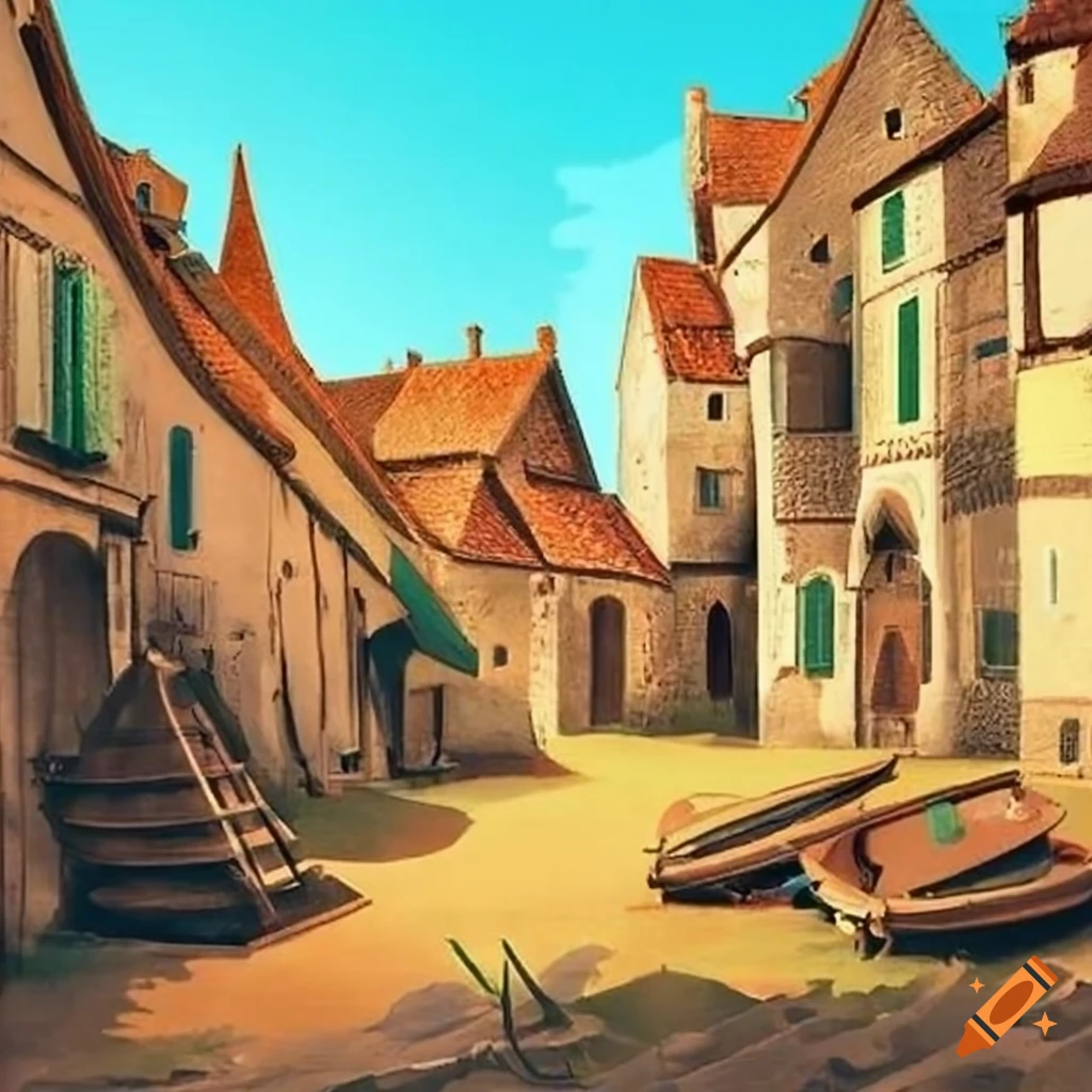 Medieval seaside village in france on Craiyon