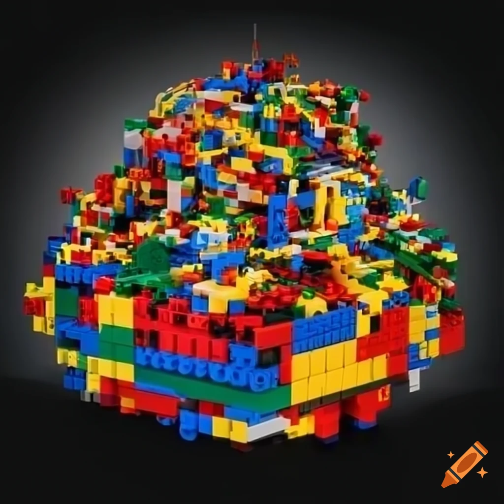 Structured chaos and complexity depicted by a huge amount of lego ...