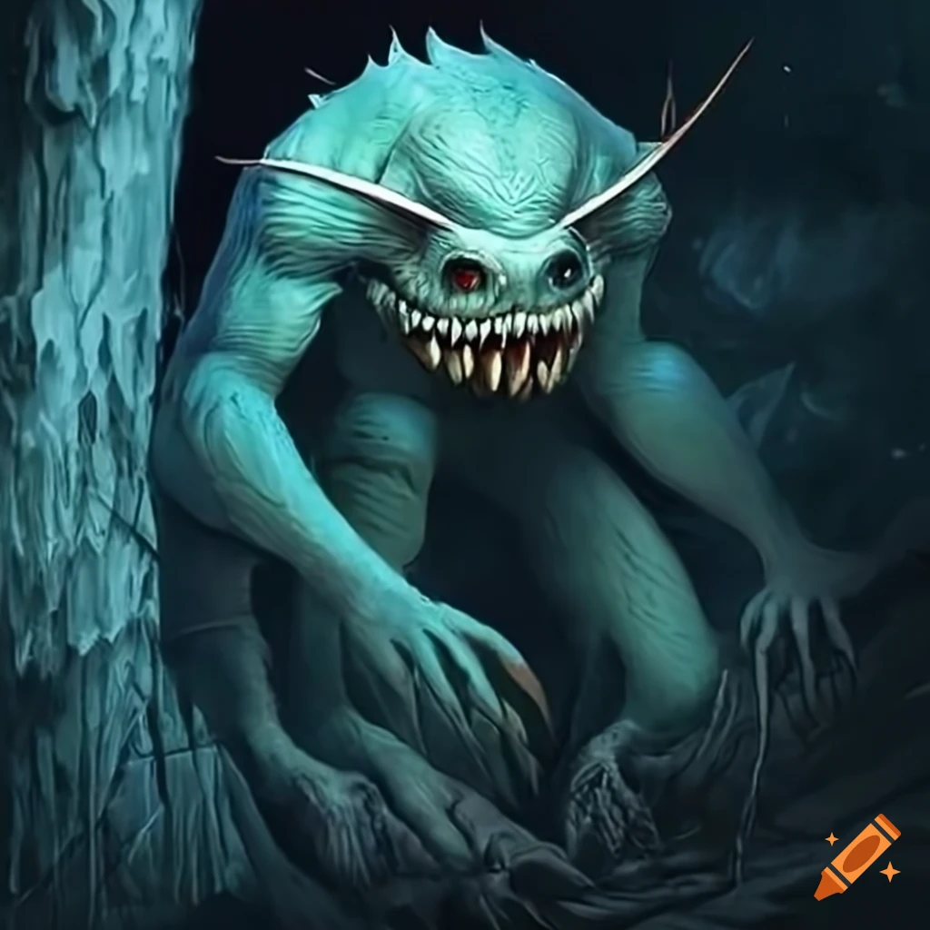 Fierce monster illustration on Craiyon