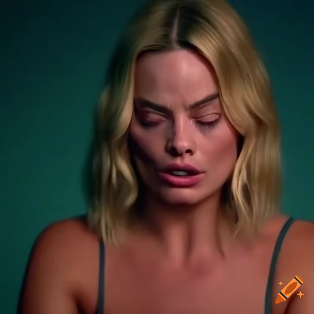 Bruised margot robbie in a martial arts scene on Craiyon