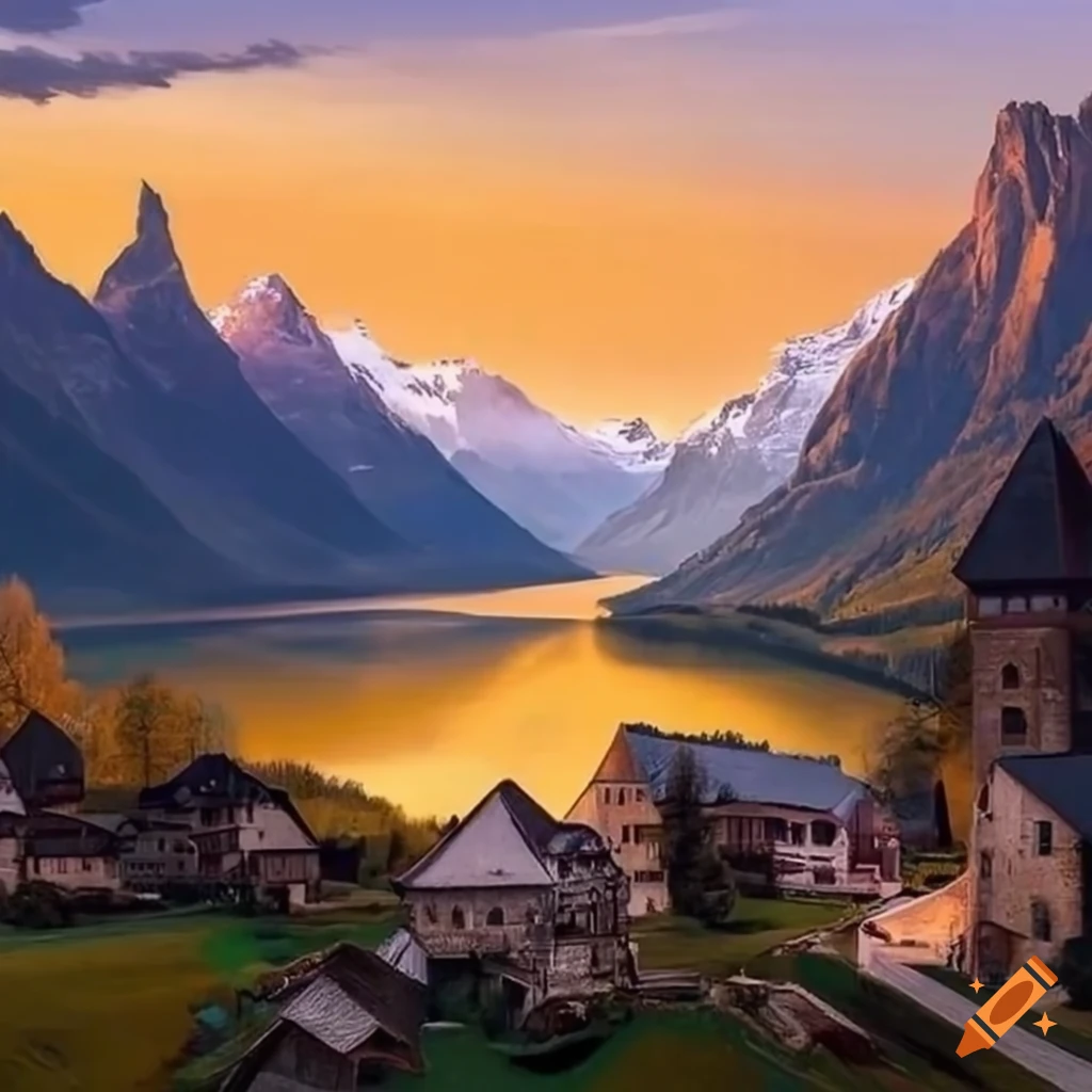 Breathtaking swiss landscape depicting unique culture and traditions on ...