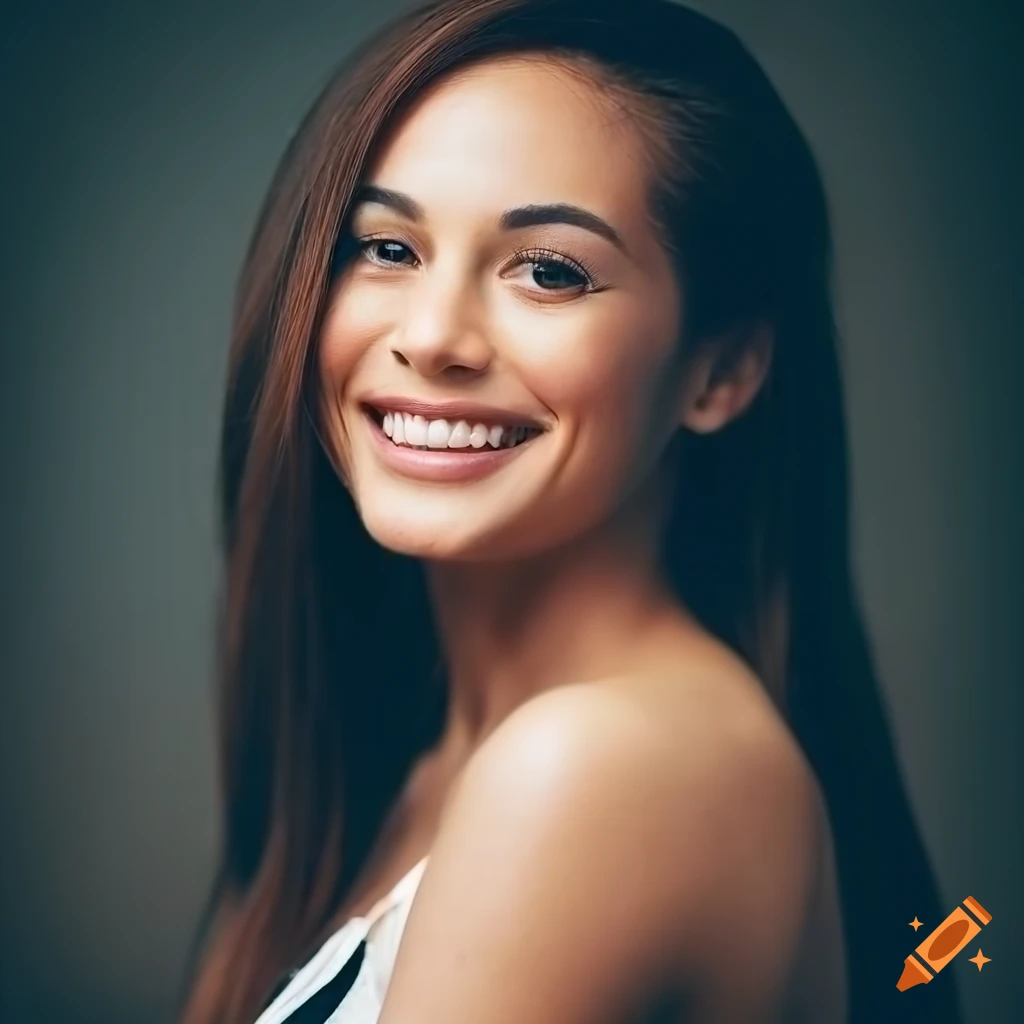 Beautiful young woman with a high resolution portrait on Craiyon