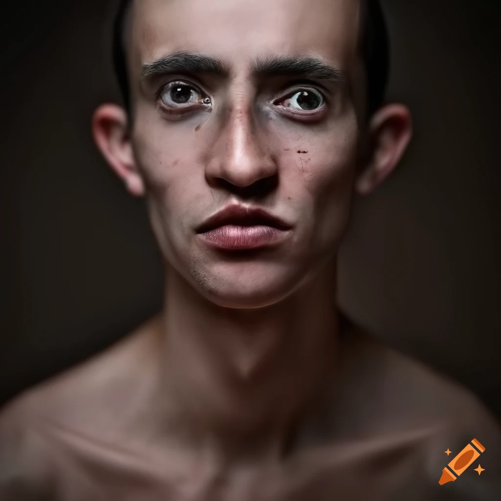 Portrait of a man with a unique appearance resembling Roberto Ferri's ...