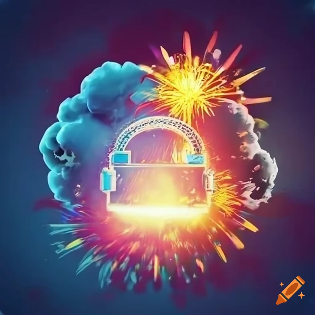 New year's eve cloud security party on Craiyon