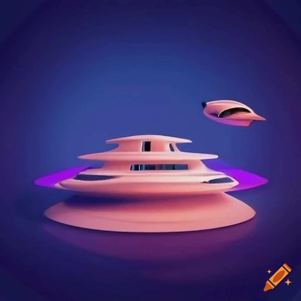 Futuristic flying house on Craiyon