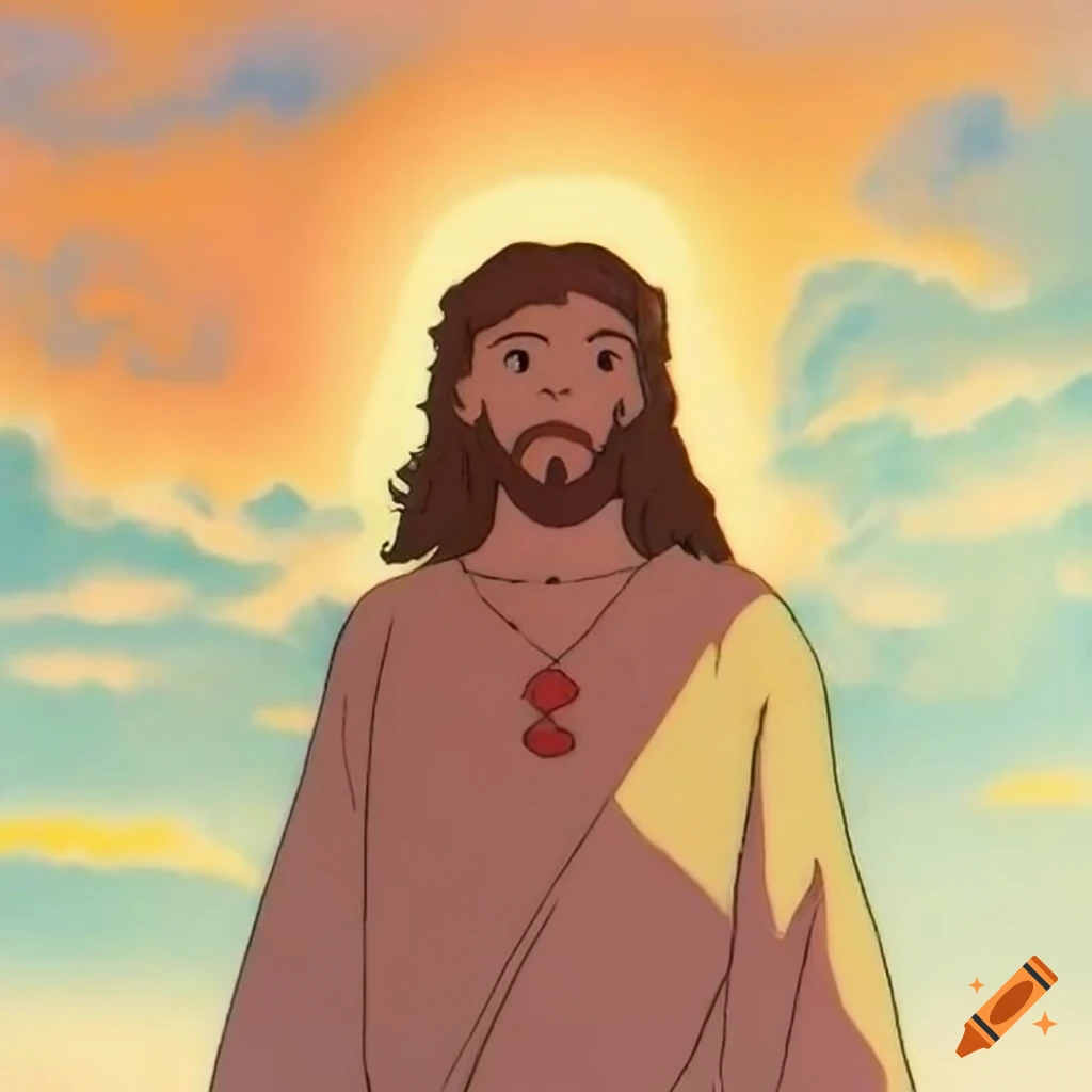 Jesus in studio ghibli anime style, high quality and detailed on Craiyon