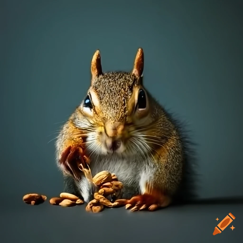 Squirrel eating nuts on Craiyon