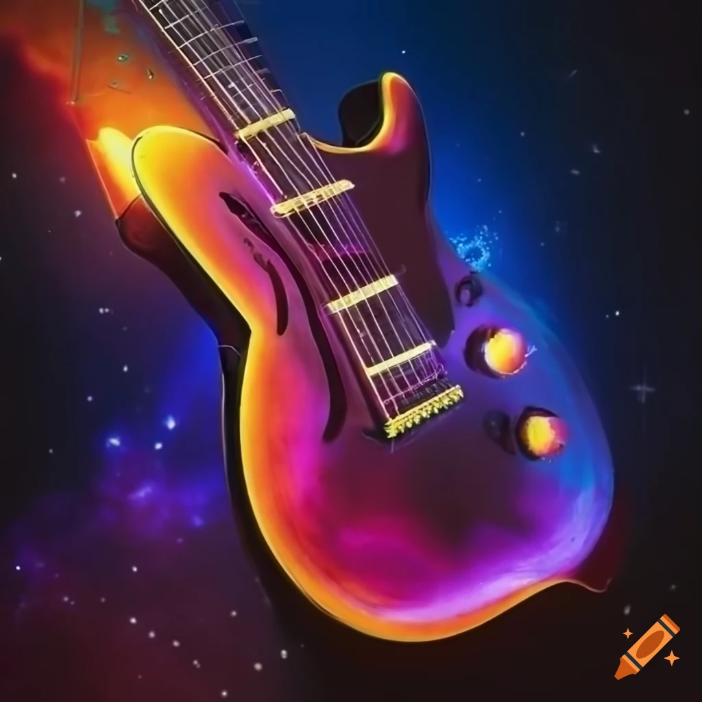 Electric guitar in space on Craiyon