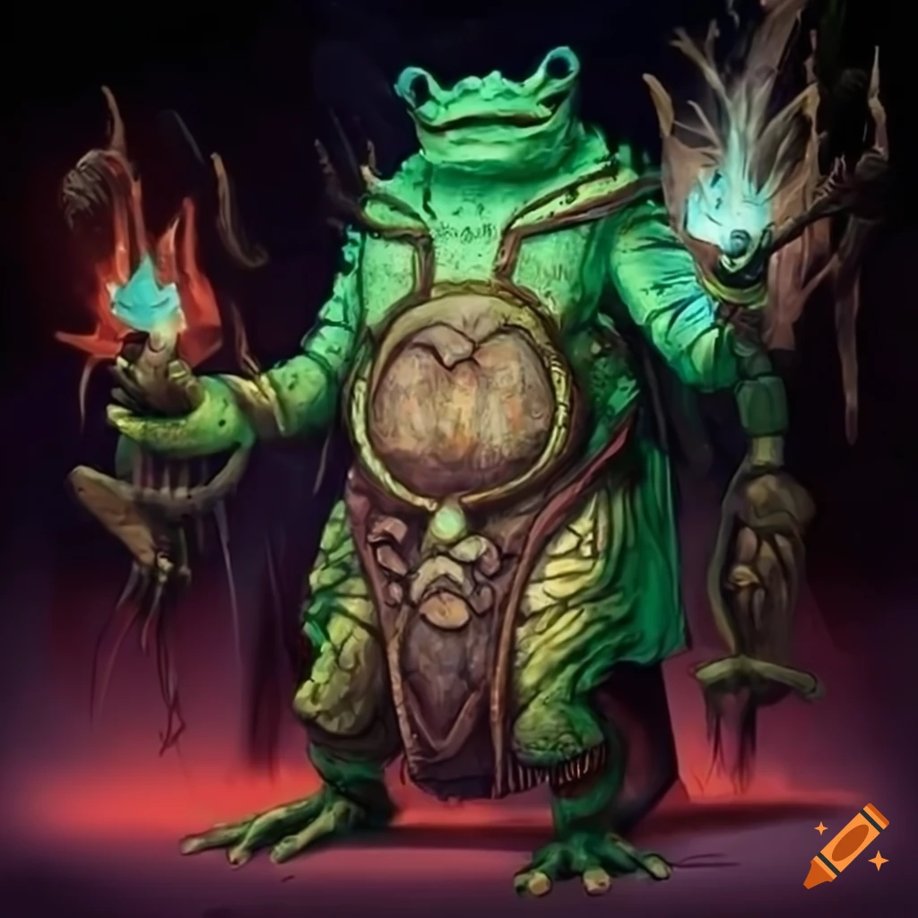Shaman humanoid toad on Craiyon