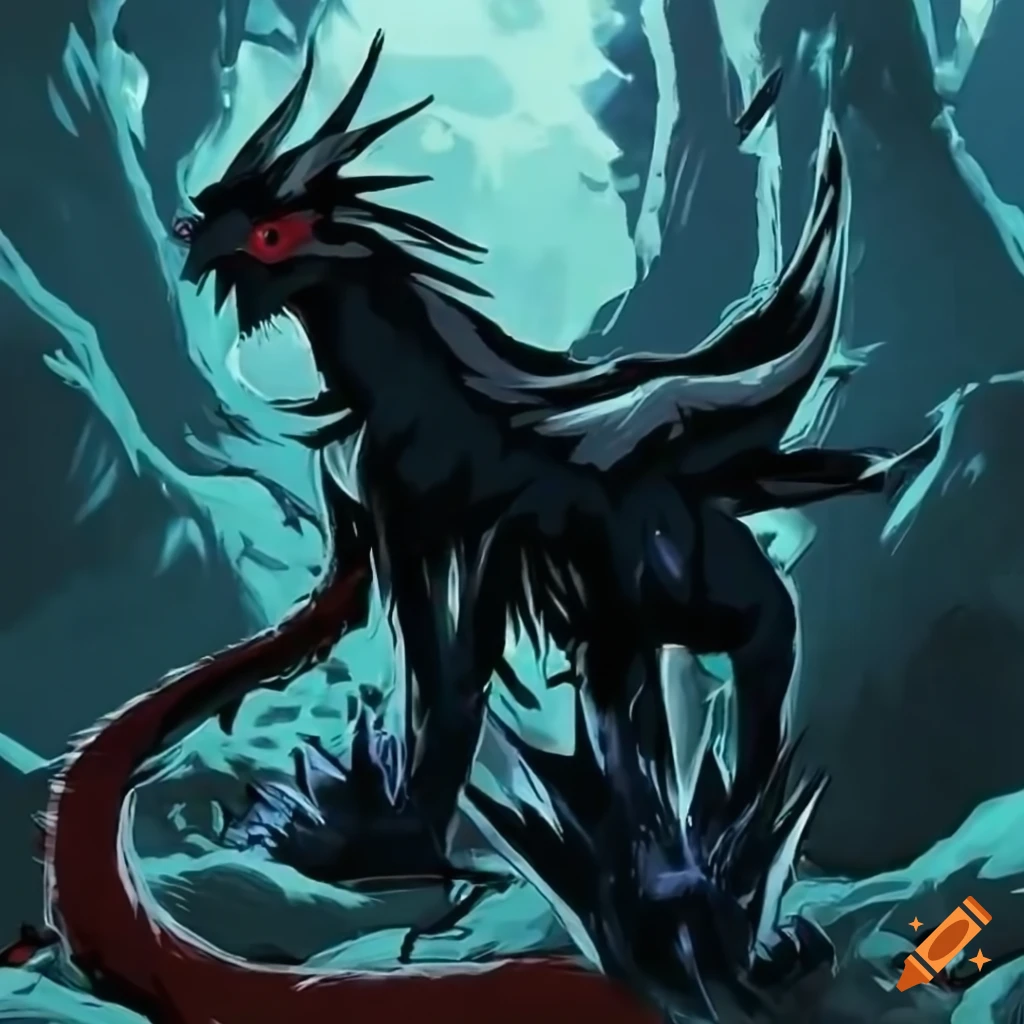 Princess mononoke monster in black on Craiyon