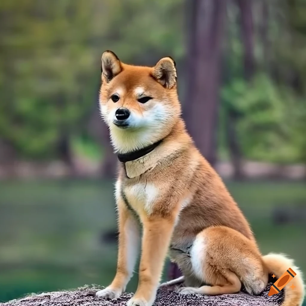 Shiba inu sitting outdoors on Craiyon