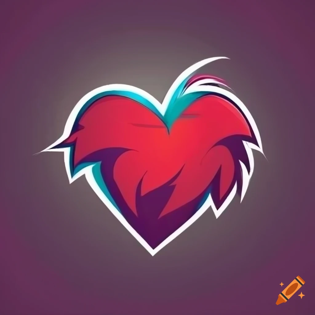 Fierce mascot forming a heart for a team logo on Craiyon