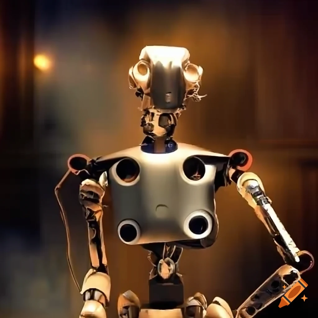 Robot causing destruction in a futuristic setting on Craiyon