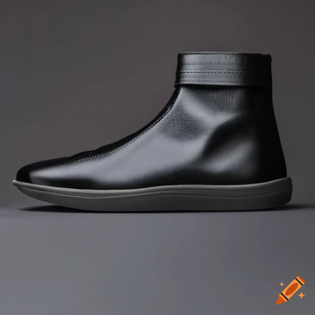 Modern minimalist mid-cut leather sneakers on Craiyon