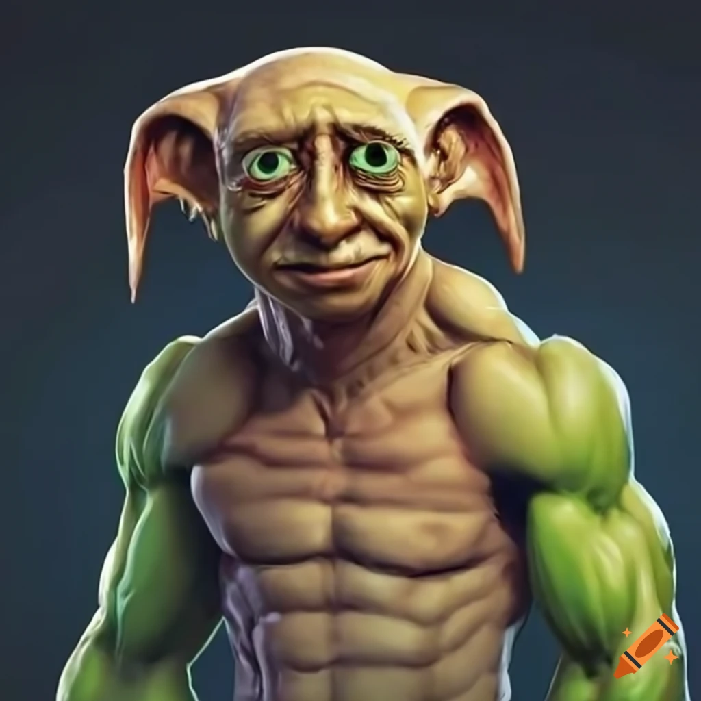 Muscular dobby character on Craiyon