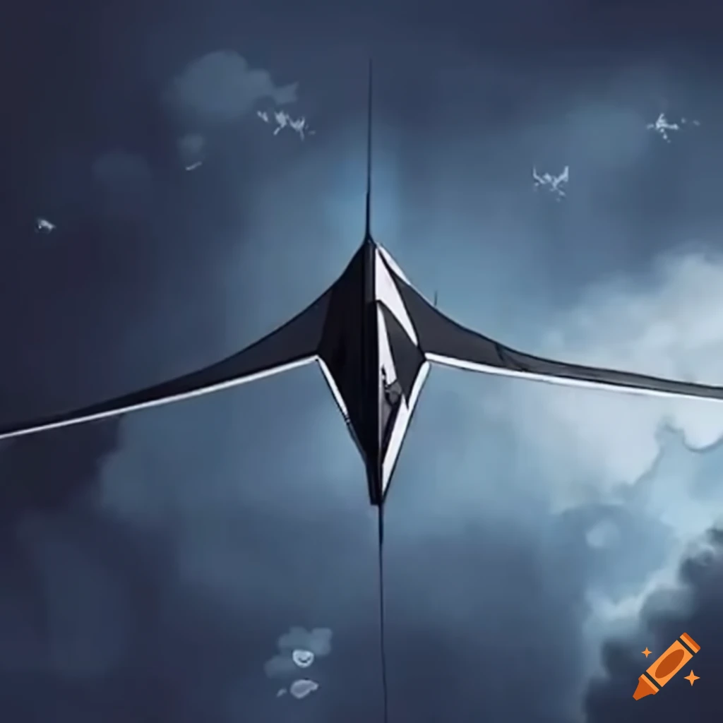 Sleek and mysterious stealth plane soaring through the sky on Craiyon