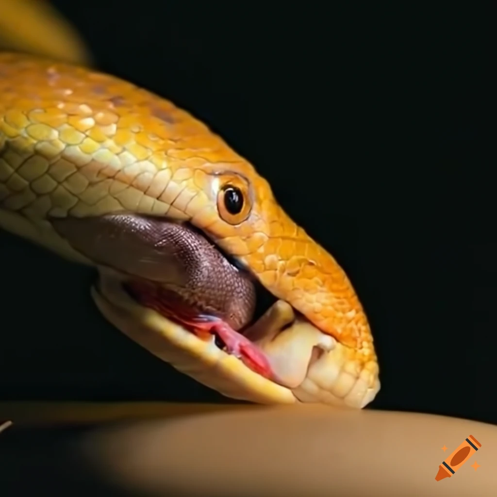 Snake eating a hamburger on Craiyon