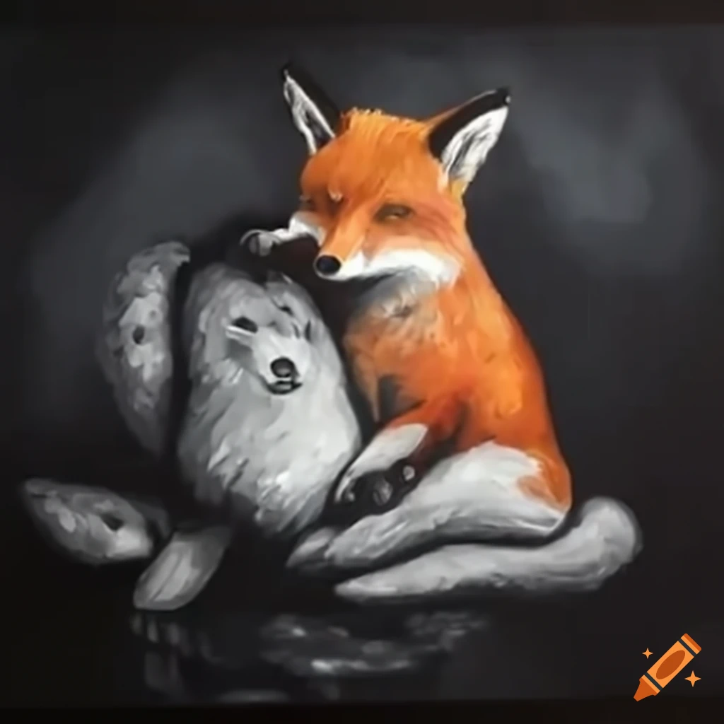 Playful fox and wise seal showcasing epic friendship on Craiyon