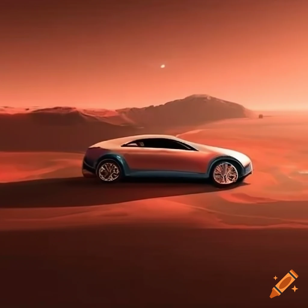 Tesla car on the planet mars on Craiyon