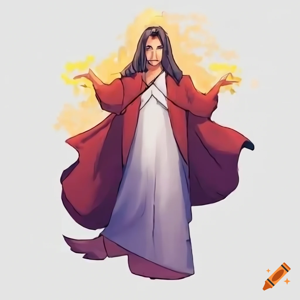 Artwork of jesus and pokémon by ken sugimori on a blank background on ...
