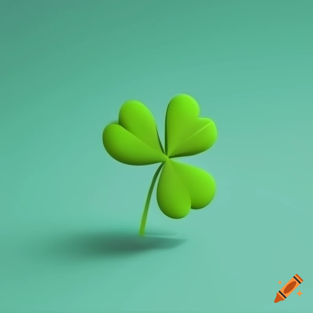 Clover leaf on light background with isometric 3d effect on Craiyon