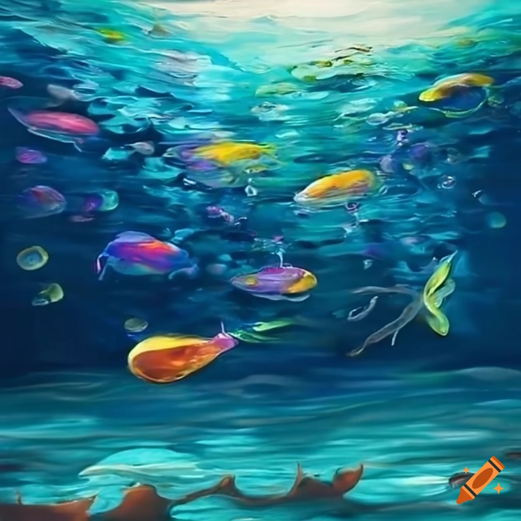 Underwater scenery on Craiyon