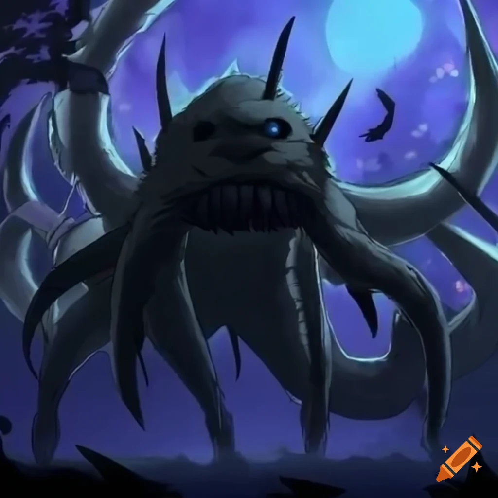 Monster made from black worms in princess mononoke anime on Craiyon