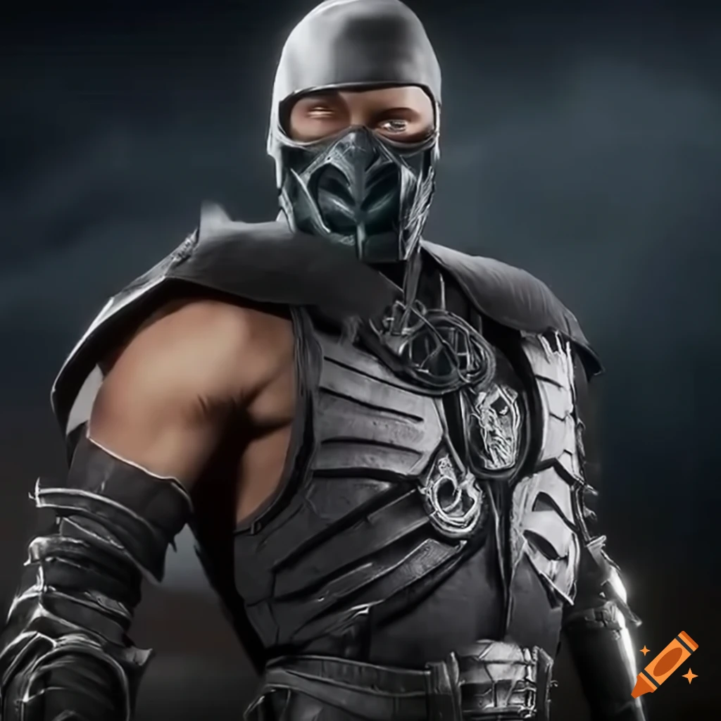 Noob-saibot in black viking armor from mortal kombat 11 on Craiyon